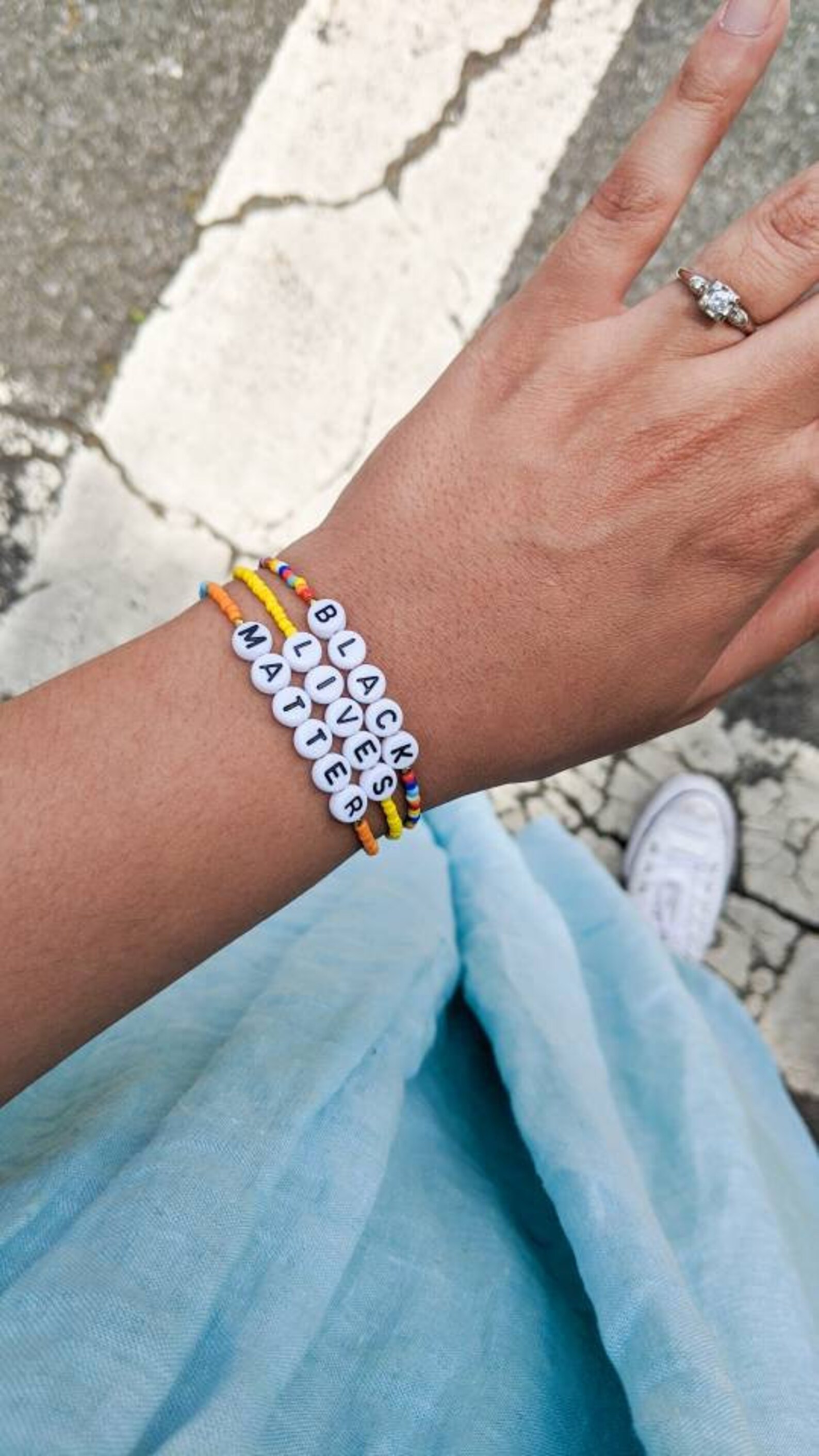 Black Lives Matter Beaded Bracelet Set - Etsy