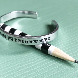 Alphabet Cuff Teacher Cuff Bracelet Preschool Teacher Gift Kindergarten ...