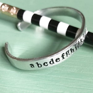 Alphabet Cuff Teacher Cuff Bracelet Preschool Teacher Gift Kindergarten ...
