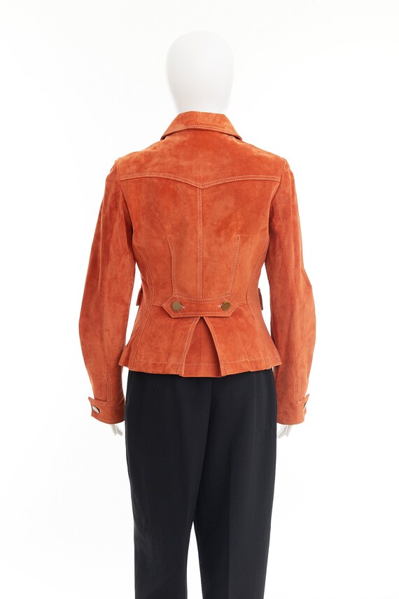 Y2K Danier burnt orange suede leather fitted jacket /… - Gem