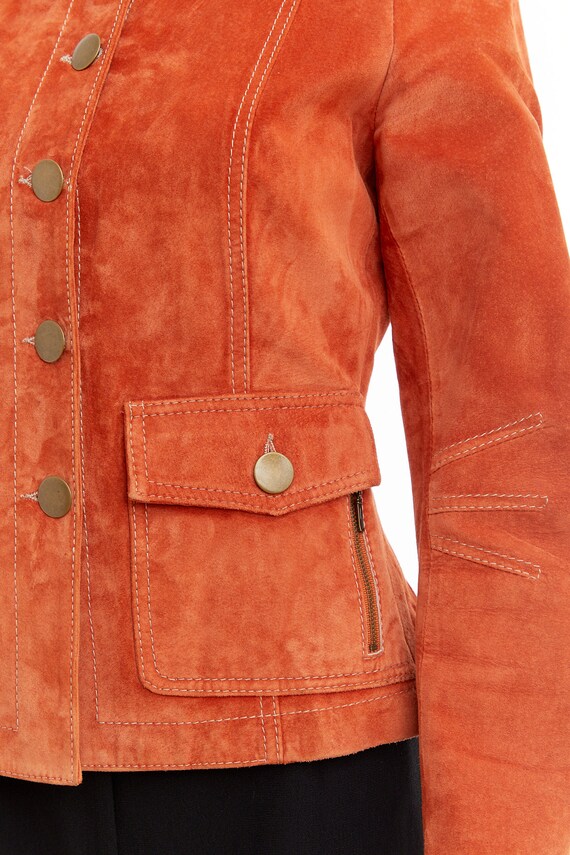 Y2K Danier burnt orange suede leather fitted jacket /… - Gem