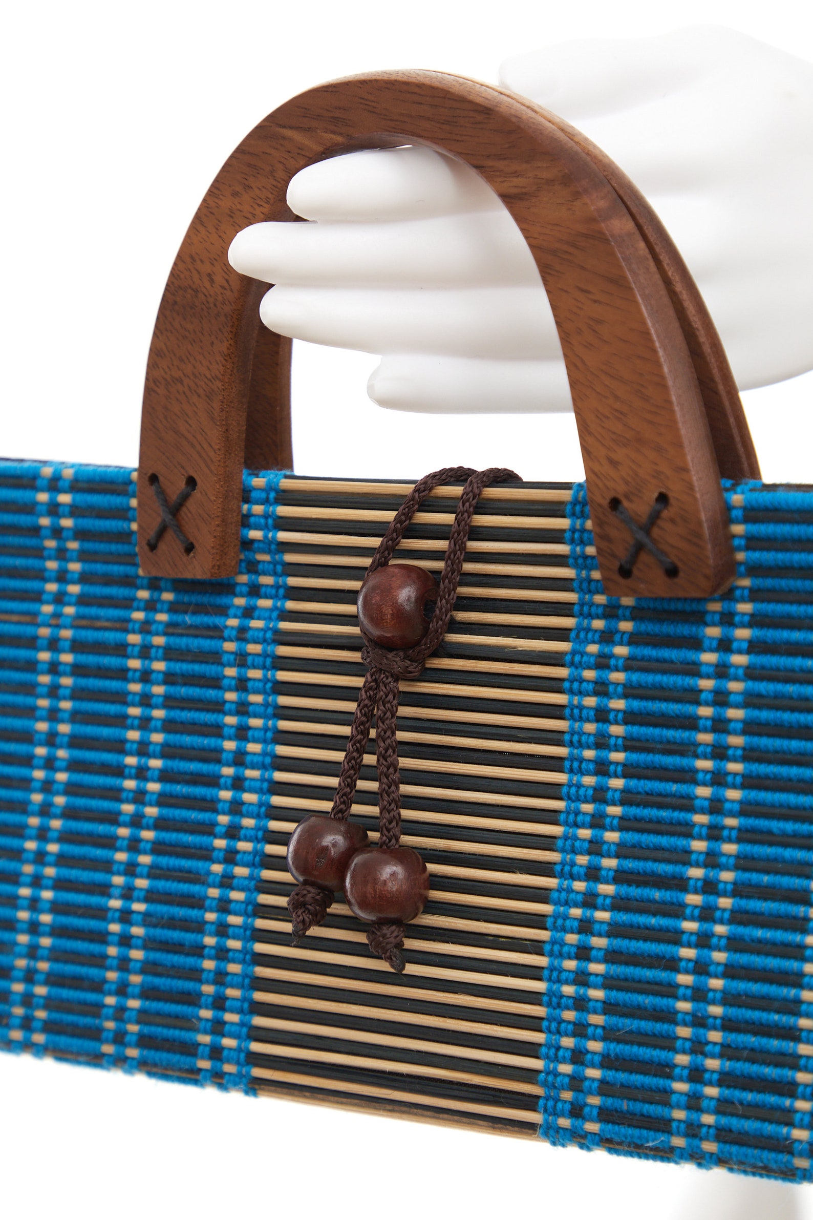 Vintage Slat Sticks & Wooden Handle Handbag / Brown and Black Slats ...