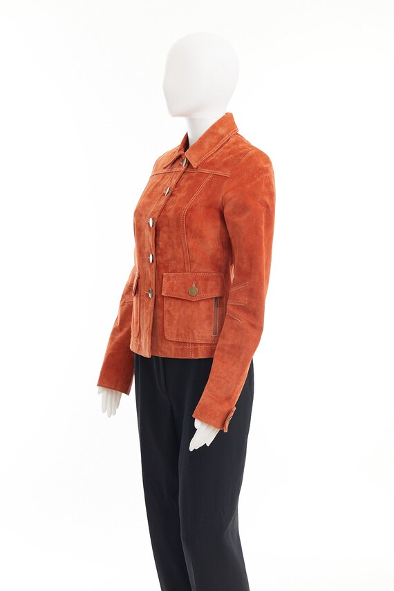 Y2K Danier burnt orange suede leather fitted jacket /… - Gem