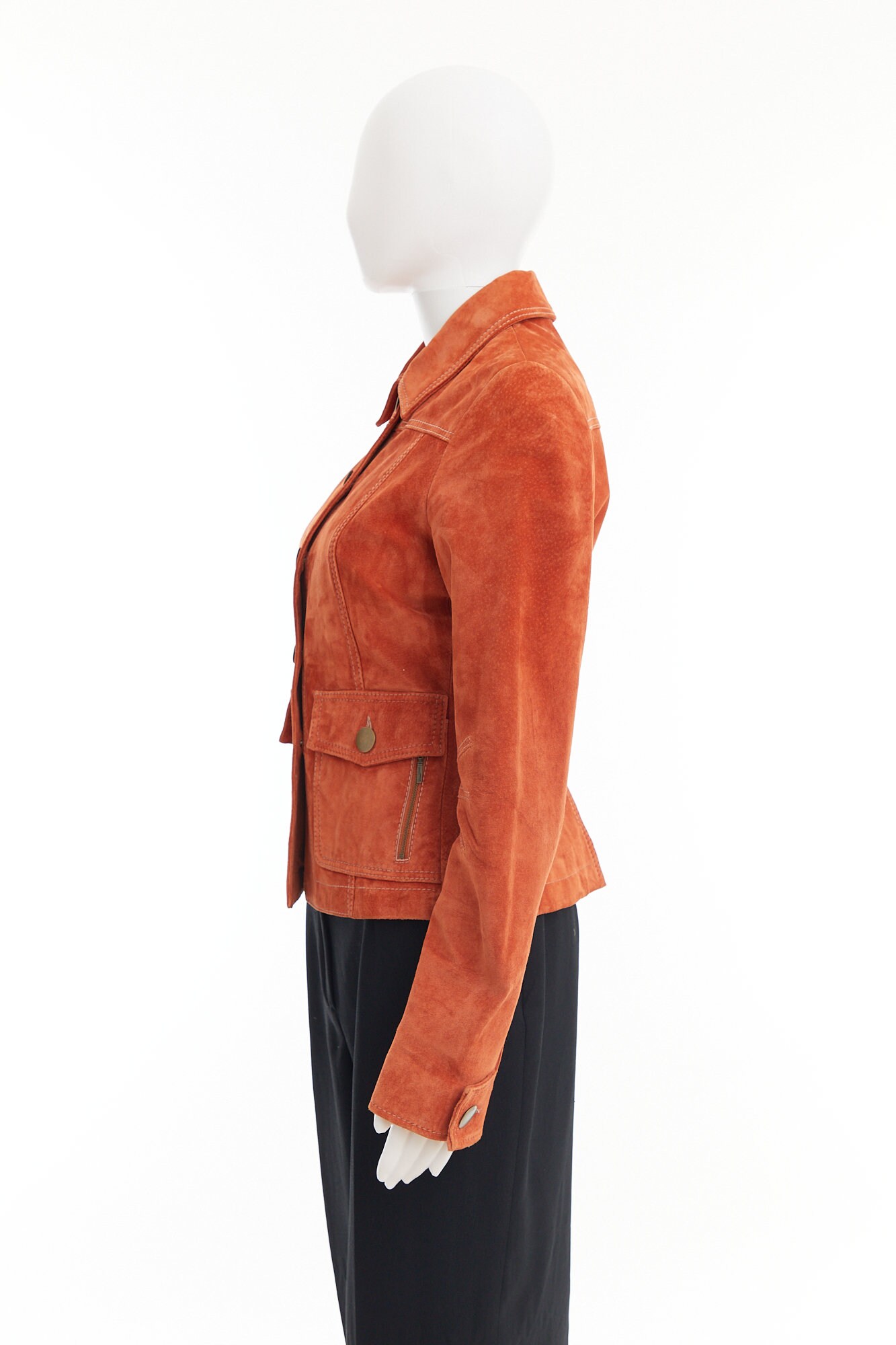 Y2K Danier Burnt Orange Suede Leather Fitted Jacket / Short - Etsy
