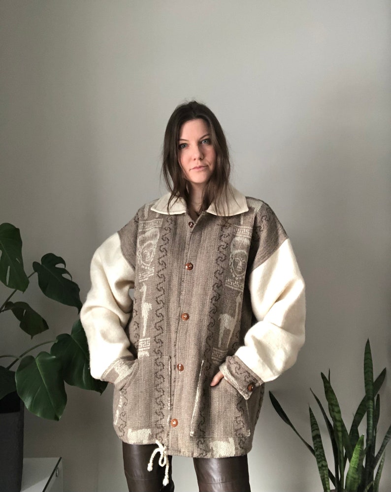 90's Hand Woven Wool Blanket Jacket / Hand Made in Ecuador - Etsy Canada