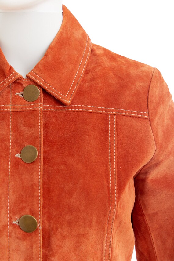 Y2K Danier burnt orange suede leather fitted jacket /… - Gem