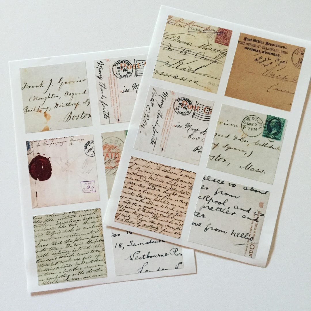 Old Handwritten Text Stickers, Vintage Handwriting Planner Stickers ...