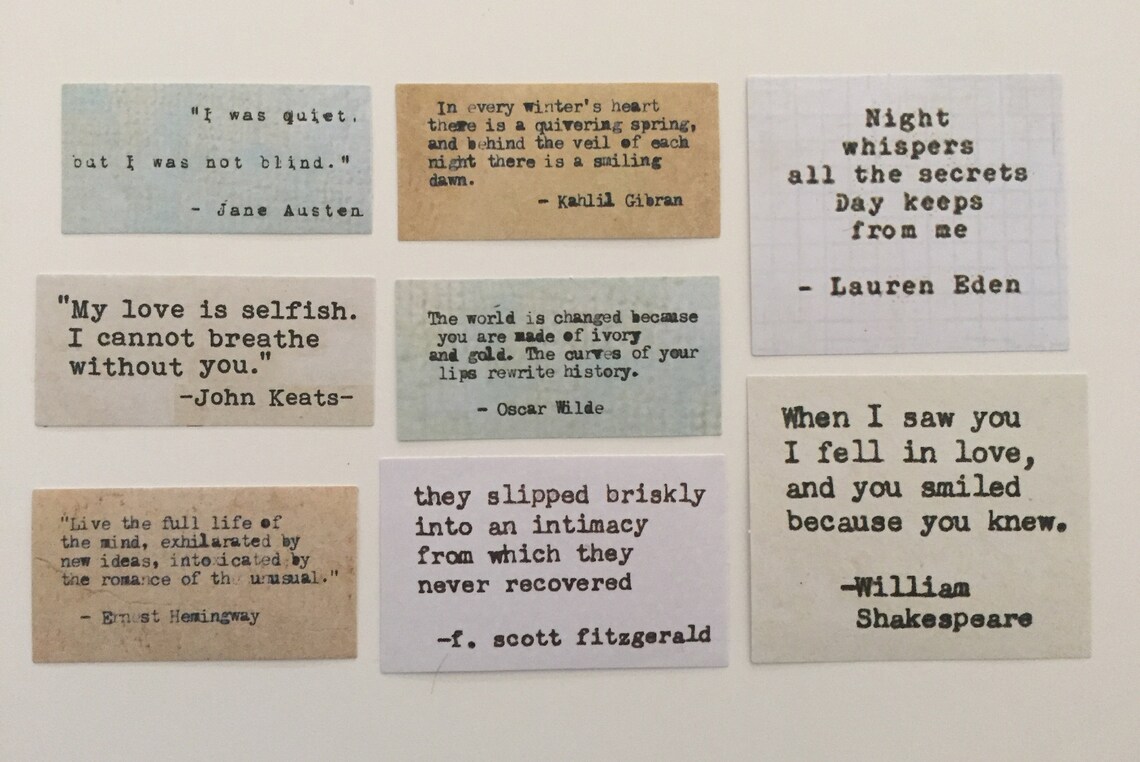 Book Quotes Stickers Typewriting Planner Stickers Famous | Etsy
