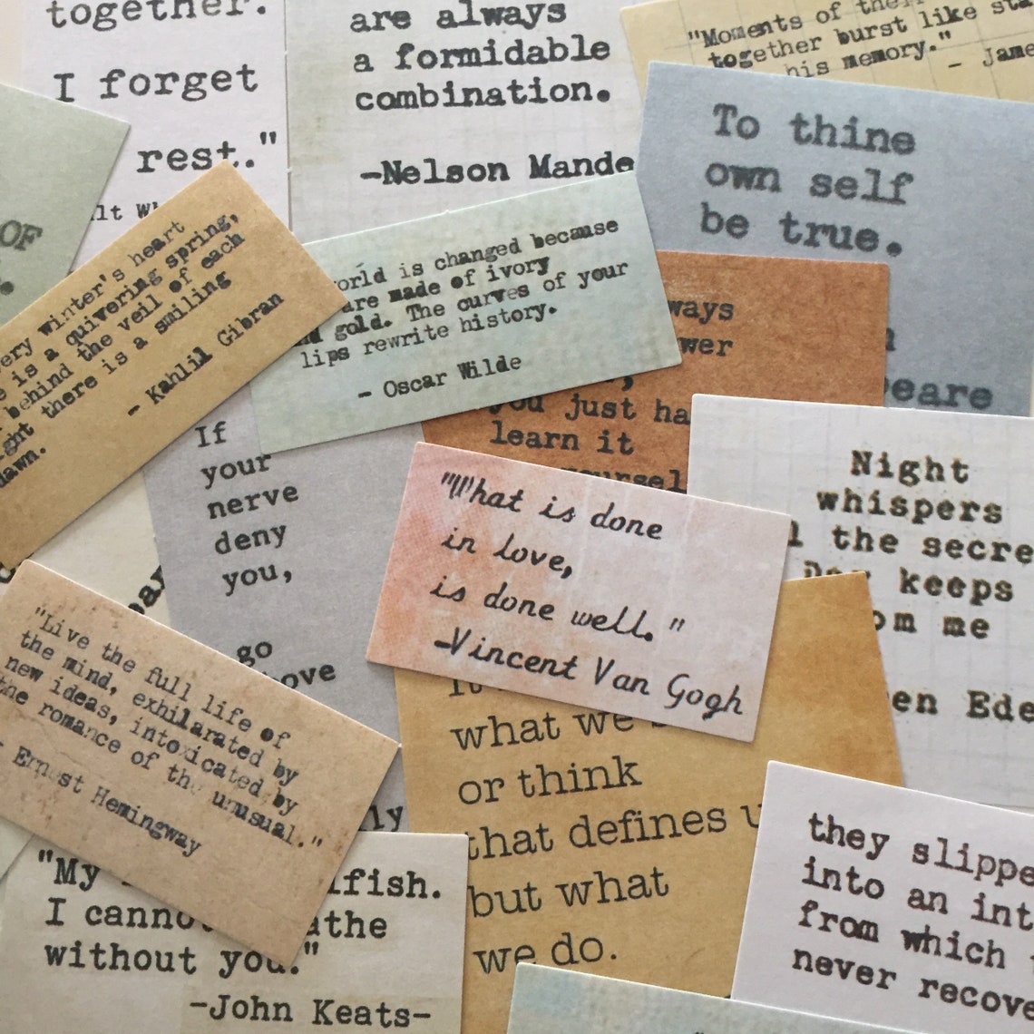 Book Quotes Stickers Typewriting Planner Stickers Famous | Etsy