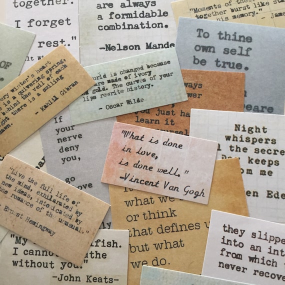 Book Quotes Stickers Typewriting Planner Stickers Famous | Etsy