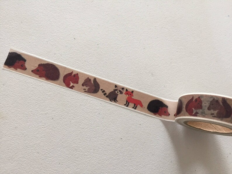 Woodland Animals Washi Tape Fox Planner Washi Hedgehog - Etsy