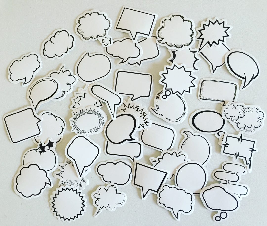 Speech Bubble Planner Stickers, Colouring Filofax Stickers, Diary ...