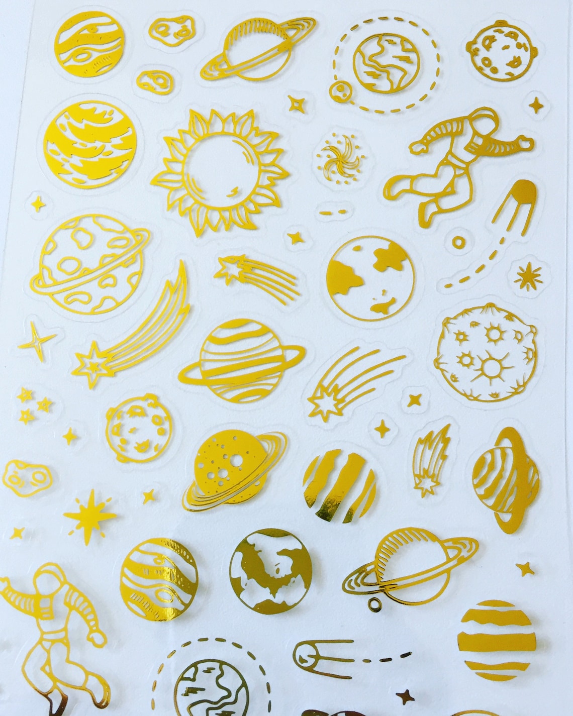 Gold Galaxy Planner Stickers Space Planets Deco Stickers - Etsy UK