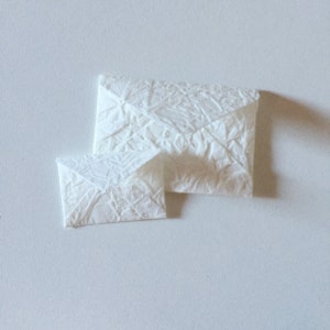 Mini/midi White Crepe Paper Envelopes, Tiny Crumpled Paper Envelopes ...