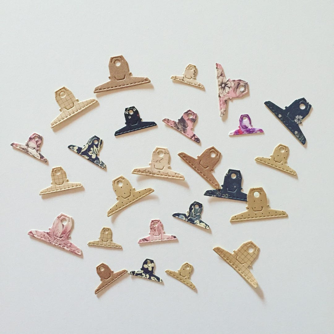 Kraft Paper Binder Clips Stickers, Retro Pattern Binder Clip Stickers ...