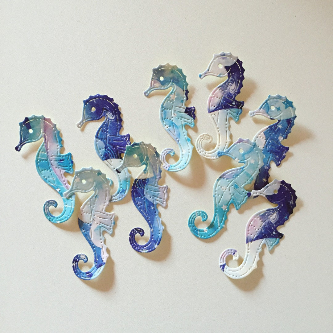 Watercolour Seahorse Stickers, Handmade Marine Animal Stickers, Sea ...