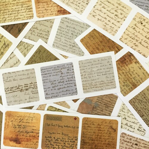 Old Handwritten Text Stickers Vintage Handwriting Planner - Etsy