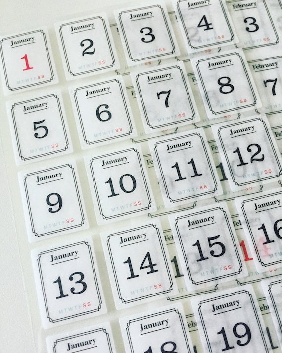 Date Calendar Stickers Month Calendar Sticker Sheet Daily - Etsy UK