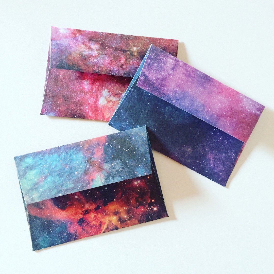 Space Galaxy Small Envelopes, Nebula Art Envelopes, Space Lover Gift ...