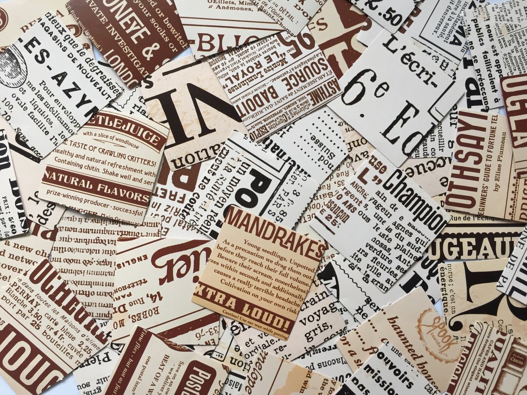 Old Newspaper Stickers, Retro Planner Stickers, Vintage Scrapbook ...