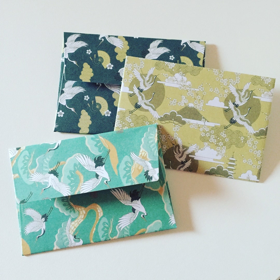 Crane Envelopes, Japan Mt Fuji Envelopes, Japanese Bird Envelopes ...
