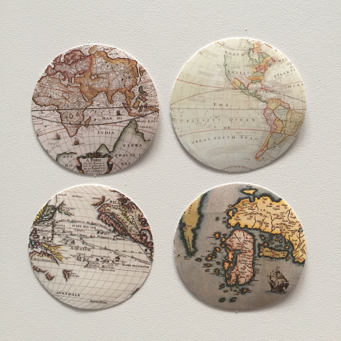 Vintage Map Stickers Retro Planner Stickers Travel Journal | Etsy UK