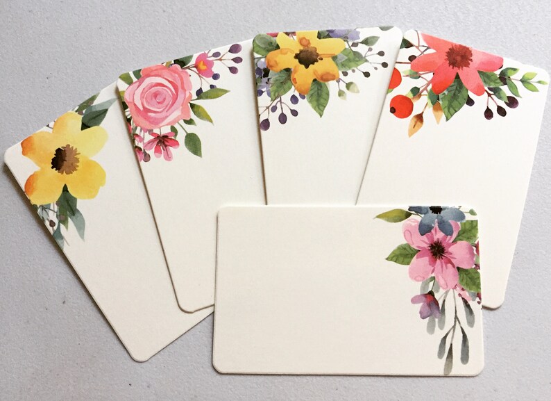 Floral Mini Card Flower Thank You Card Party Supplies - Etsy UK