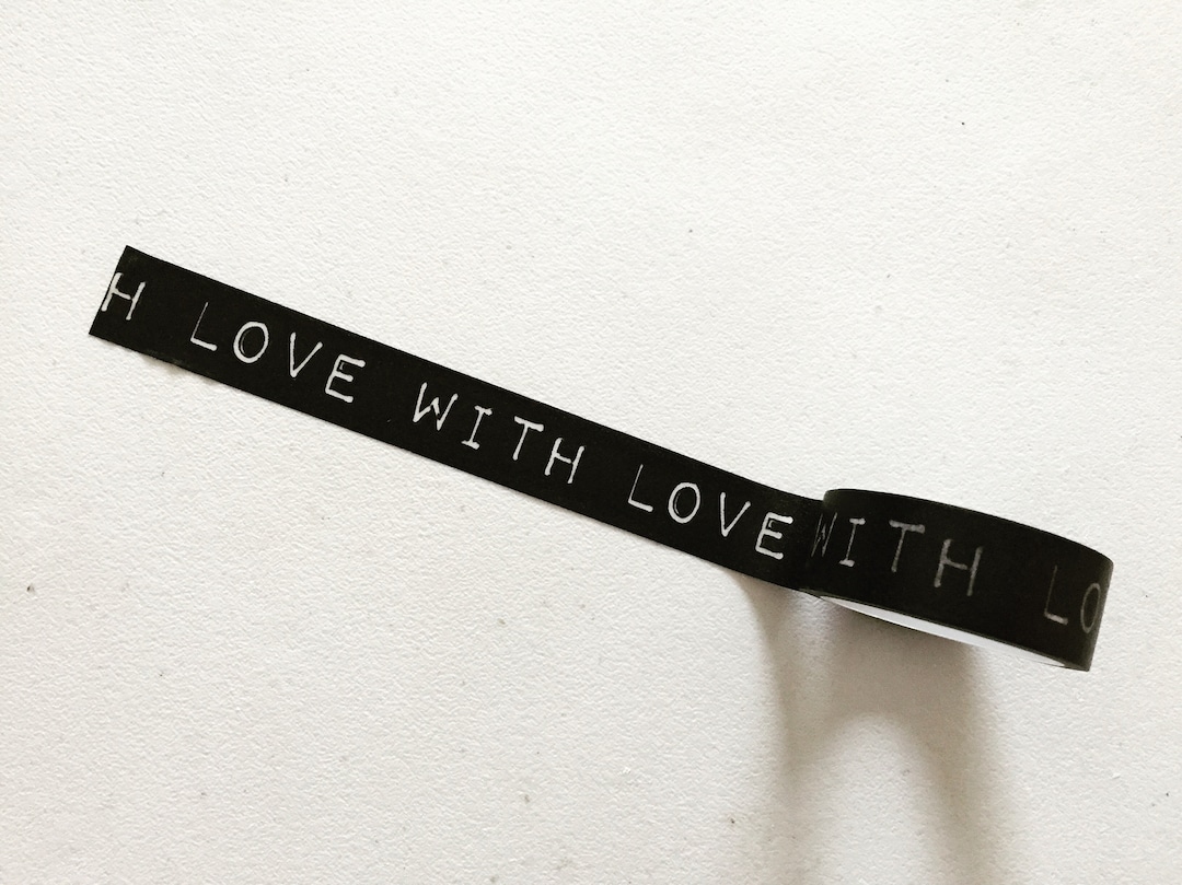 With Love Lettering Washi Tape: Black Celebration Planner Tape - Etsy