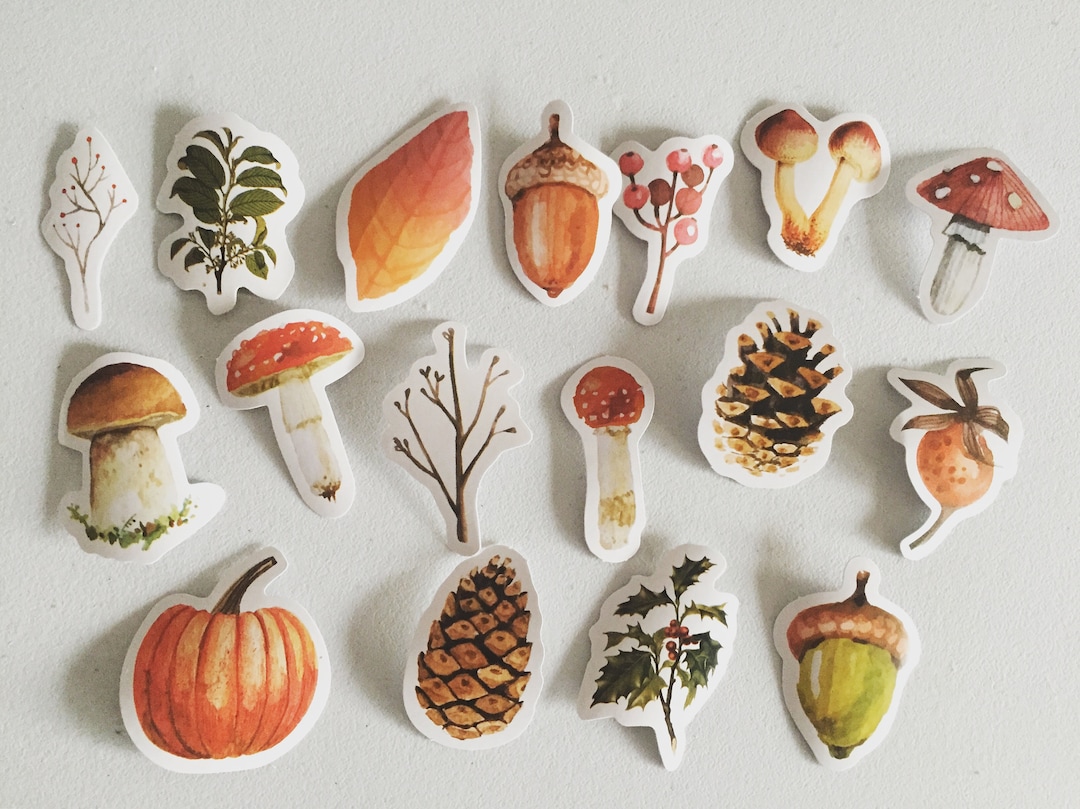 Forest Themed Deco Stickers, Woodland Planner Stickers, Fall Diary ...