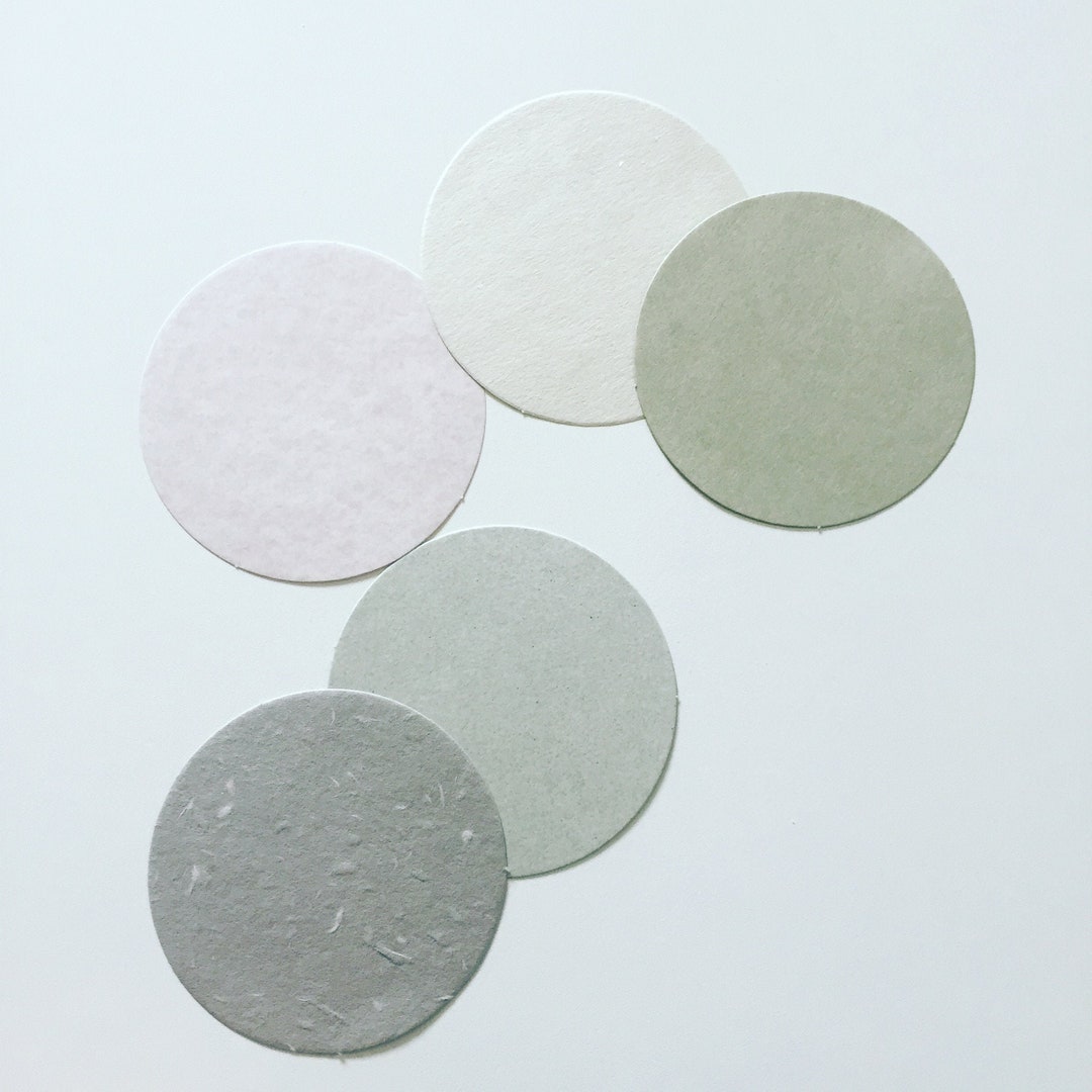 Textured Round Decorative Paper, Soft Green Scrapbook/junk Journal Pulp ...