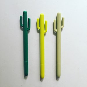 Cactus Gel Pen, Succulent Cacti Pen, Kawaii Black Ink Pen, Kawaii ...