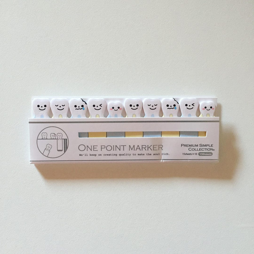 Kawaii Tooth Sticky Notes, Peeping Teeth Page Marker Stickers, Dentist ...