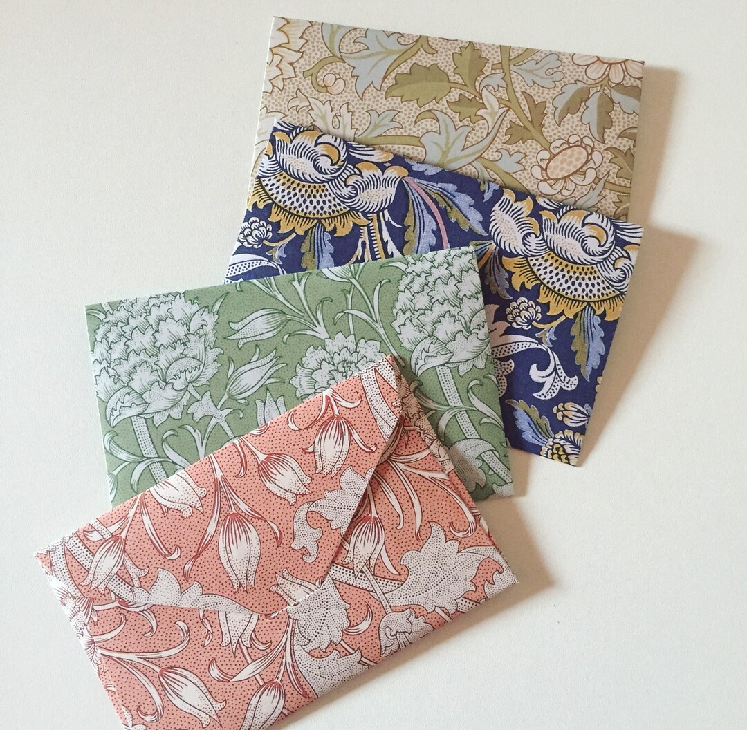 William Morris Retro Paper Envelopes, Handmade Paper Envelopes, Textile ...