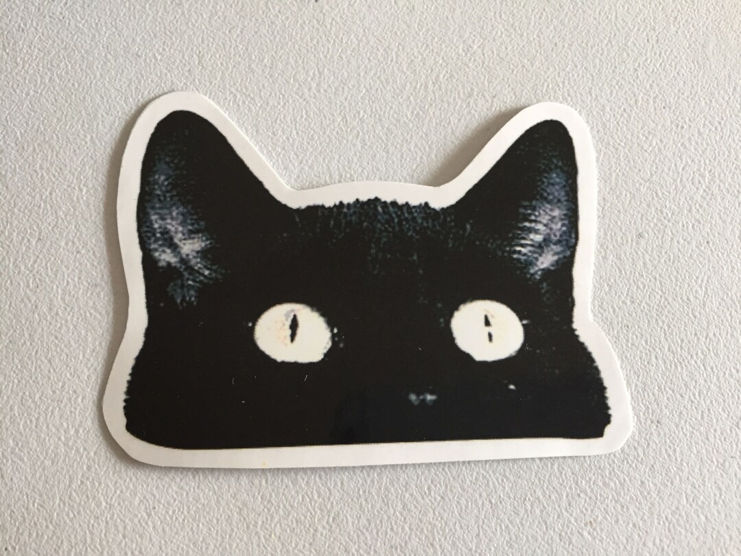 Black Cat Laptop Sticker Cat MacBook Sticker Peeping Cat - Etsy