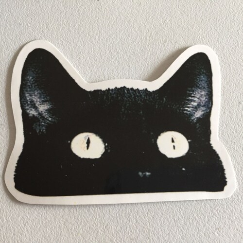 Black Cat Laptop Sticker Cat Macbook Sticker Peeping Cat | Etsy