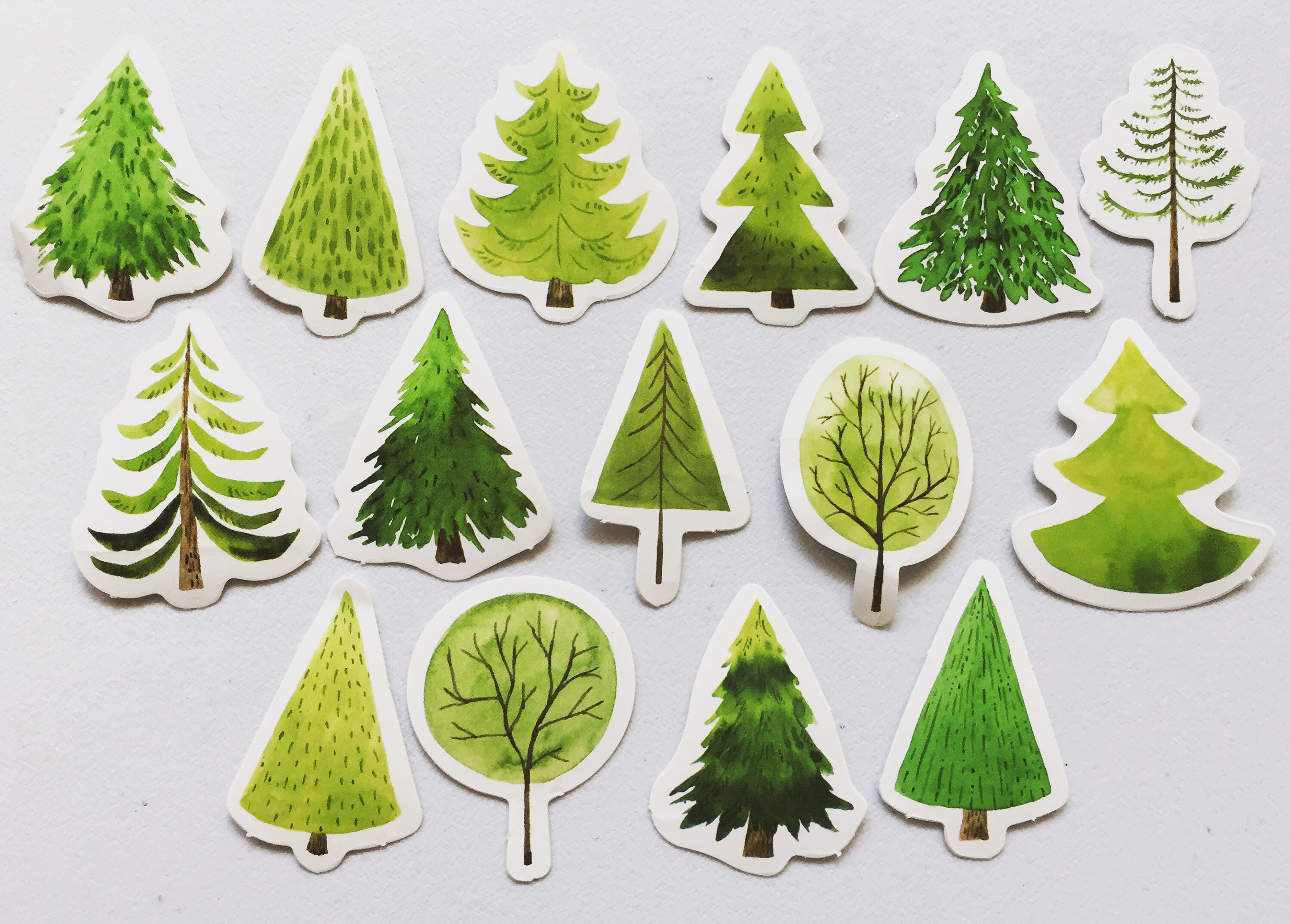 Green Trees Stickers Forest Stickers Greenery Planner | Etsy