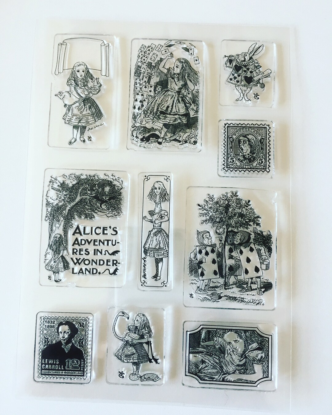 Alice in Wonderland Clear Acrylic Stamps: Vintage Book Planner Stamps ...