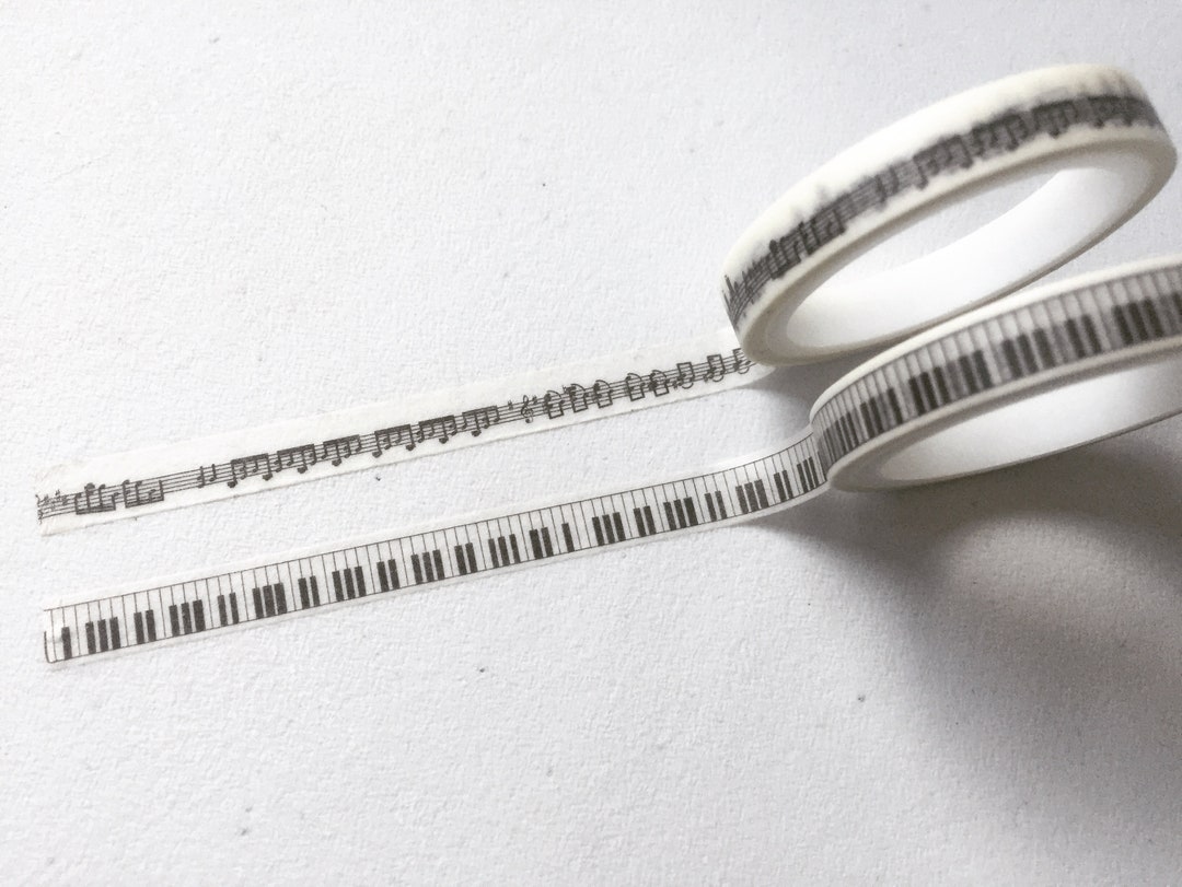 Piano Music Slim Washi Tape, Musical Notes Washi, Music Lover Planner ...