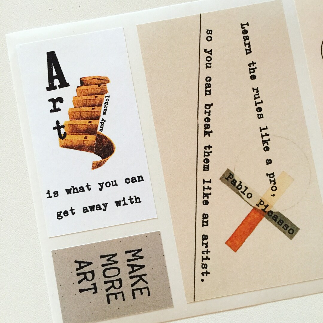 Art Quote Stickers, Abstract Art Scrapbook Stickers, Famous Artist ...