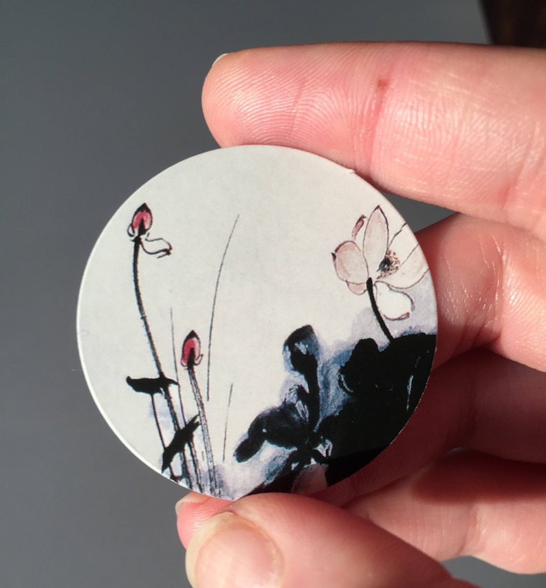 Floral Art Stickers: Japanese Landscape Paper Seals - Etsy