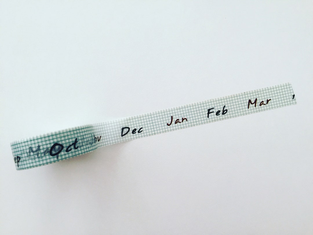 Months of the Year Washi Tape, Monthly Handwriting Planner Washi, Grid ...