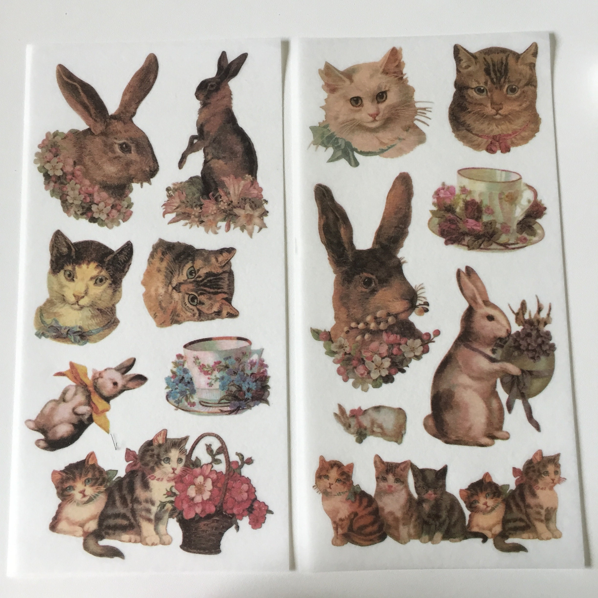 Vintage Art Deco Animal Stickers Antique Easter Bunny - Etsy
