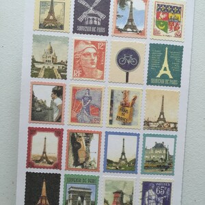 Paris Vintage Stamp Stickers, Postage Stamp Stickers, Scrapbooking ...