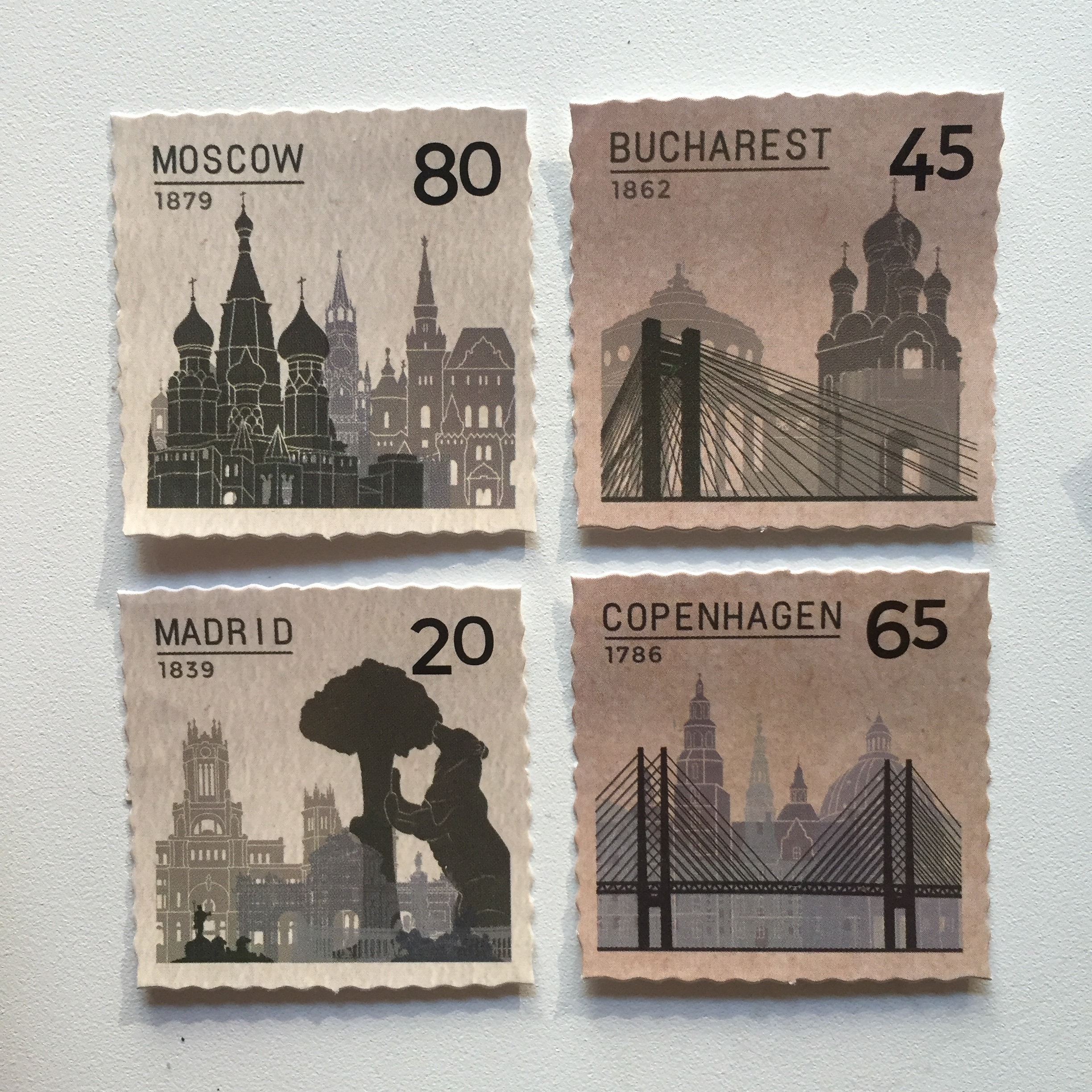 Vintage European Cities Stickers Retro Historic Landmarks | Etsy