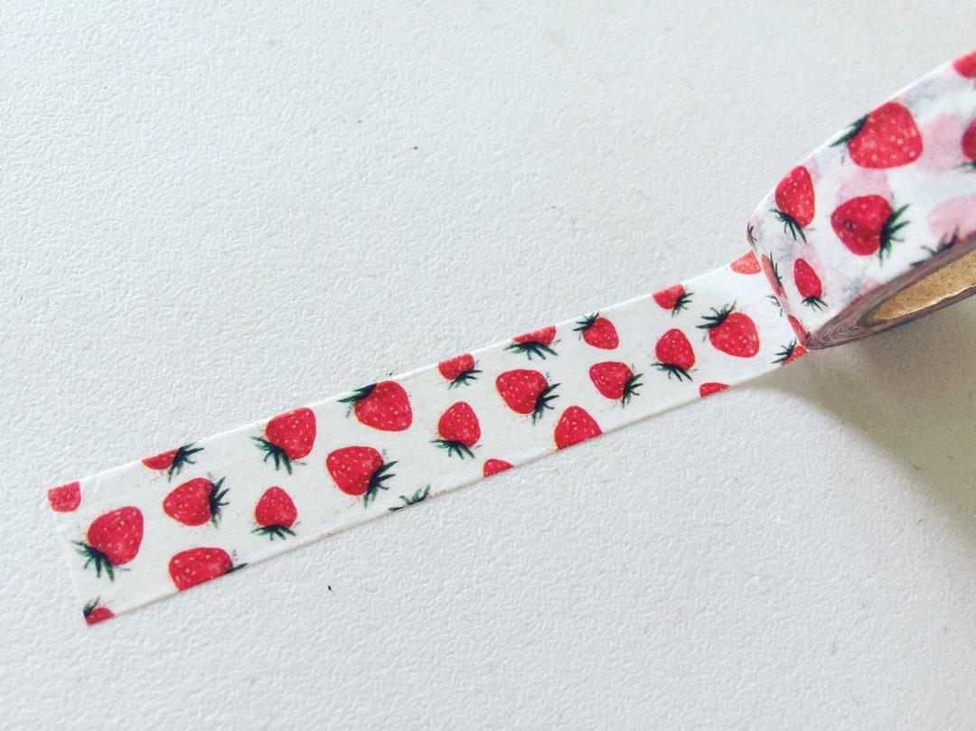 Strawberry Washi Tape, Planner Tape, Fruit Washi, Decorative Tape, Card ...