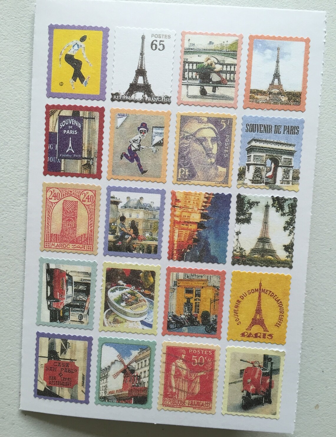 Paris Vintage Stamp Stickers Postage Stamp Stickers - Etsy UK