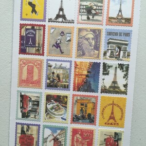 Paris Vintage Stamp Stickers, Postage Stamp Stickers, Scrapbooking ...