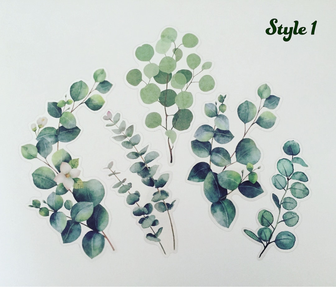 Large Eucalyptus Stickers, Foliage Planner Stickers, Eucalyptus Leaves ...