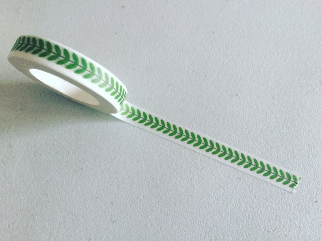 Green Stem Washi Tape, Green Leaves Planner Border, Retro Stem Washi ...