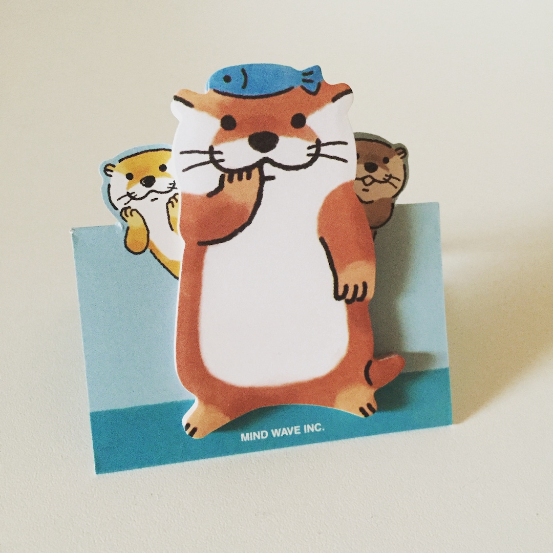 Peeping Otter Sticky Notes, Kawaii Planner Page Marker Stickers, Otter ...